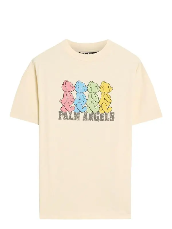 Palm Angels Printed Cottonjersey Tshirt - Ivory