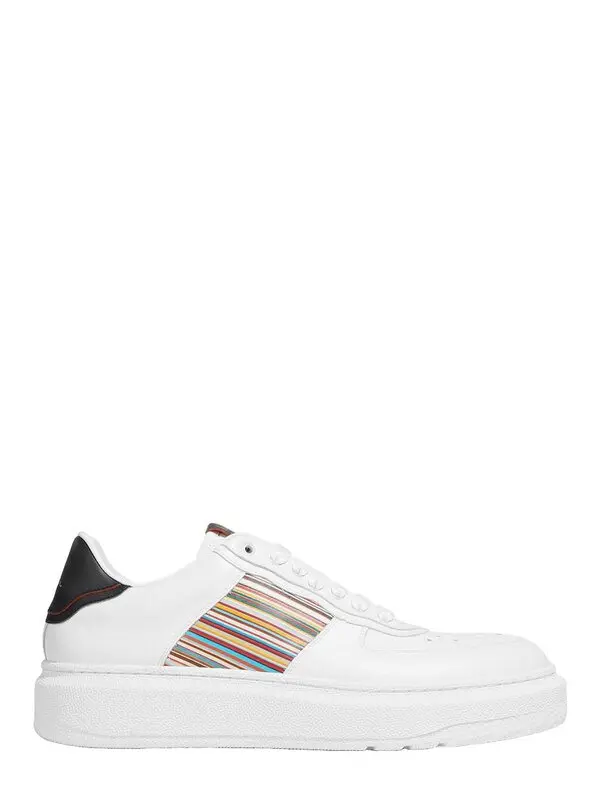 Paul Smith London Striped Leather Sneakers - White