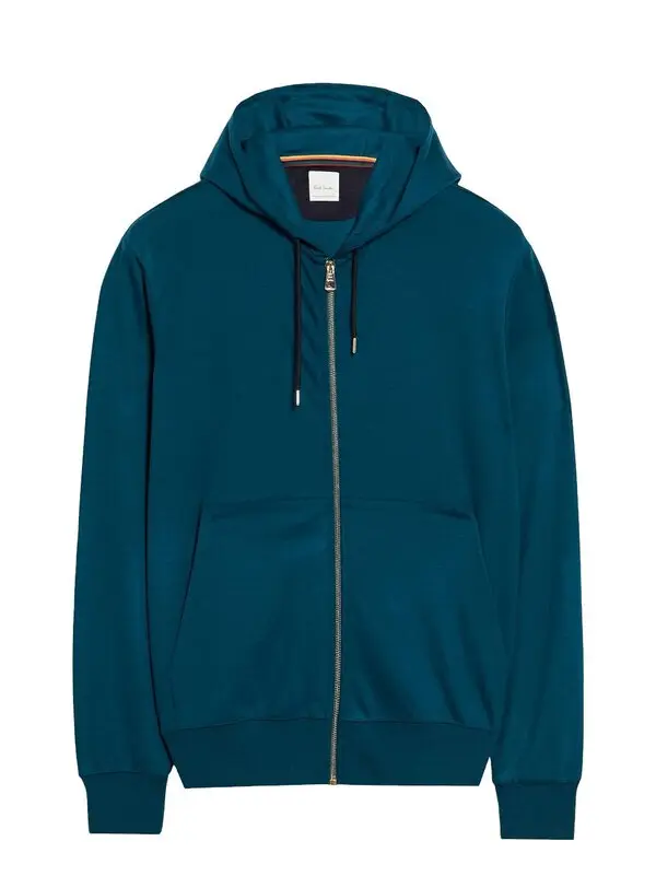 Paul Smith Wool-jersey Hoodie - Petrol