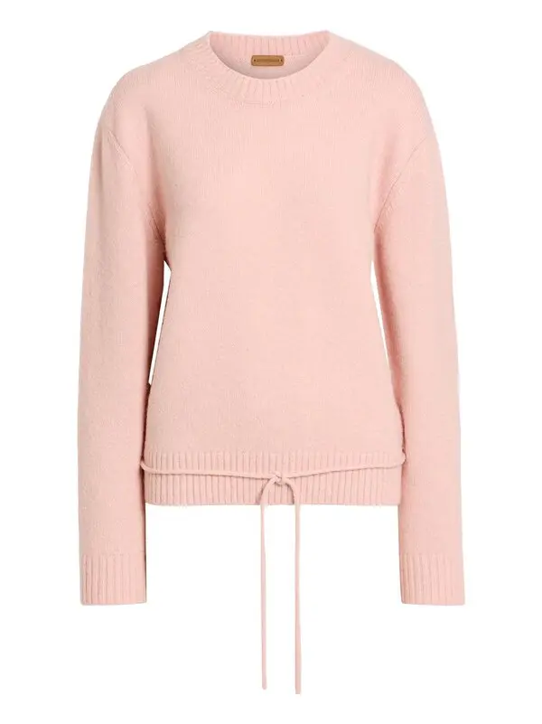 LE17SEPTEMBRE Tie-detailed Brushed Knitted Sweater - Pastel Pink