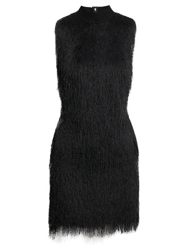 3.1 Phillip Lim Fringed Knitted Mini Dress - Black