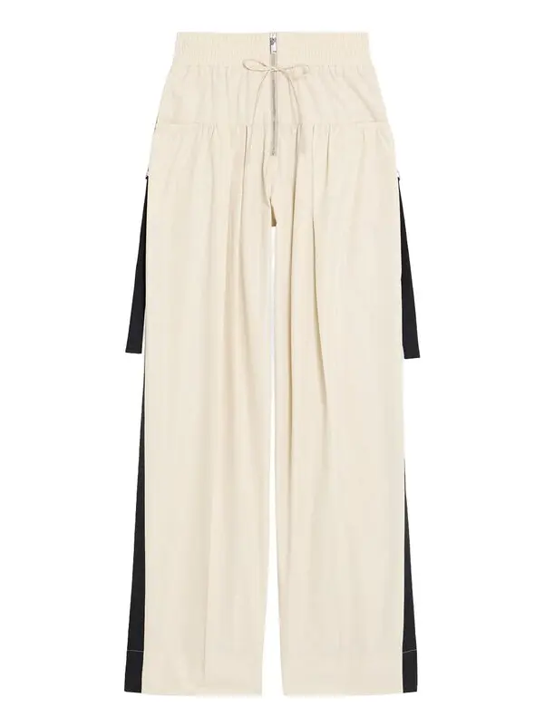 3.1 Phillip Lim Canvas-trimmed Cotton-blend Wide-leg Pants - Ecru