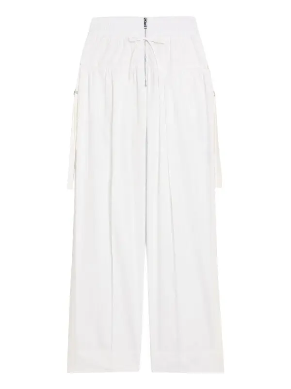 3.1 Phillip Lim Canvas-trimmed Cotton-blend Wide-leg Pants - White