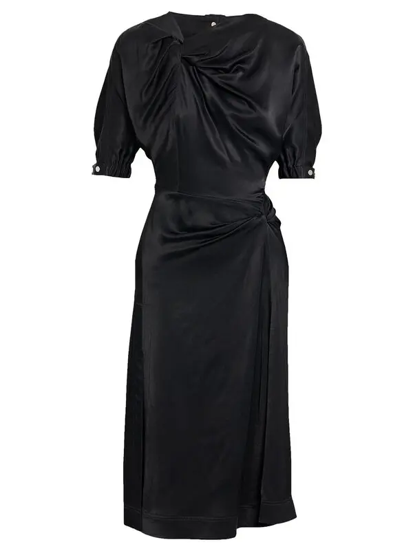 3.1 Phillip Lim Twisted Satin Midi Dress - Black
