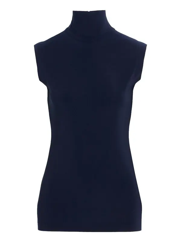 Norma Kamali Stretch-jersey Turtleneck Top - Navy