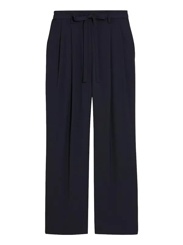 LE17SEPTEMBRE Belted Straight-leg Crepe Pants - Midnight Blue