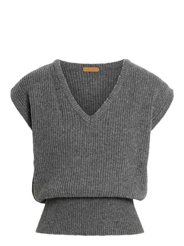 LE17SEPTEMBRE Ribbed Wool-blend Vest - Anthracite