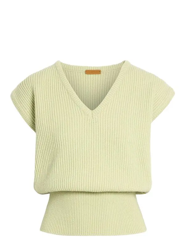 LE17SEPTEMBRE Ribbed Wool-blend Vest - Light Green