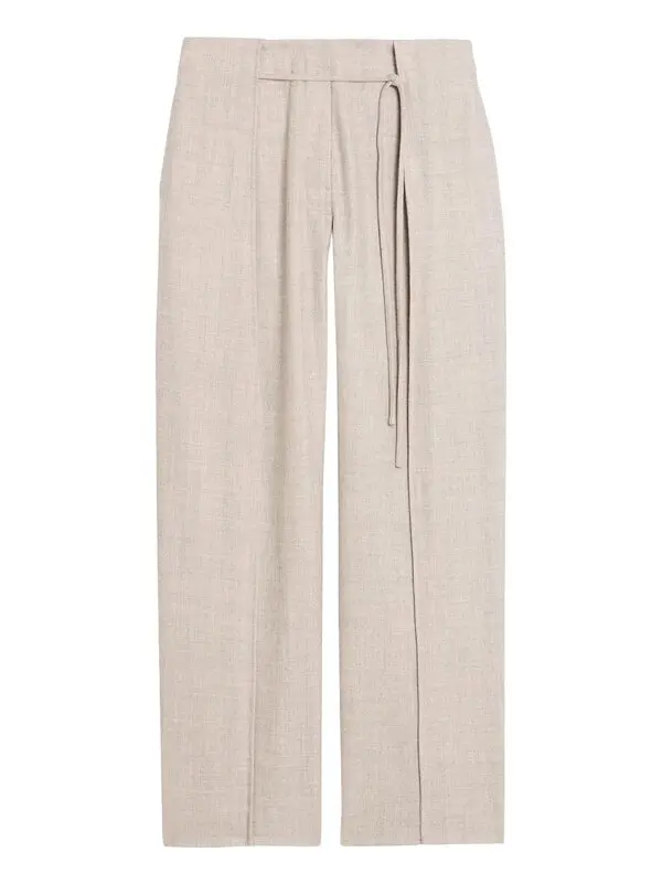 LE17SEPTEMBRE Wool-flannel Wide-leg Pants - Stone