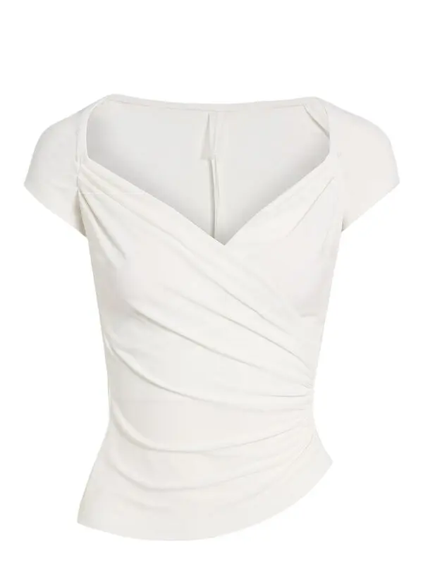 Norma Kamali Draped Stretch-jersey Top - Ivory