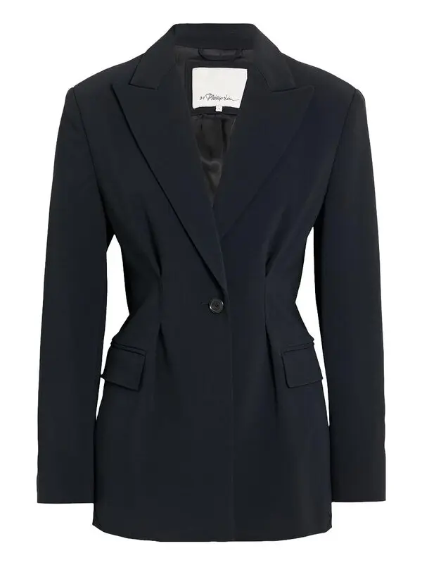 3.1 Phillip Lim Pleated Crepe Blazer - Black