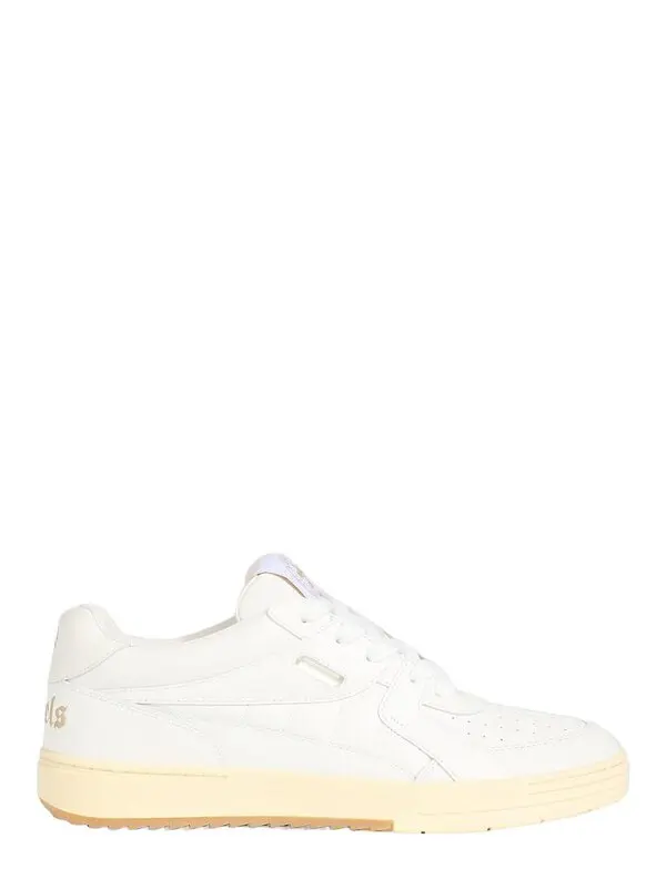 Palm Angels University Quilted Leather Sneakers - White