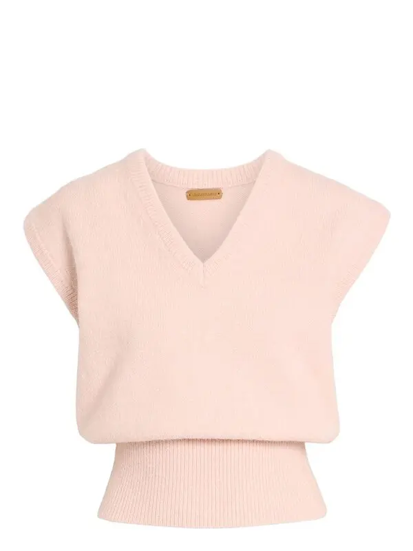 LE17SEPTEMBRE Brushed Knitted Vest - Pastel Pink