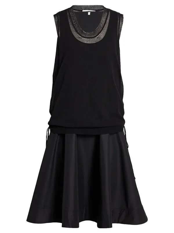 3.1 Phillip Lim Convertible Cotton-blend Poplin And Satin-crepe Dress - Black