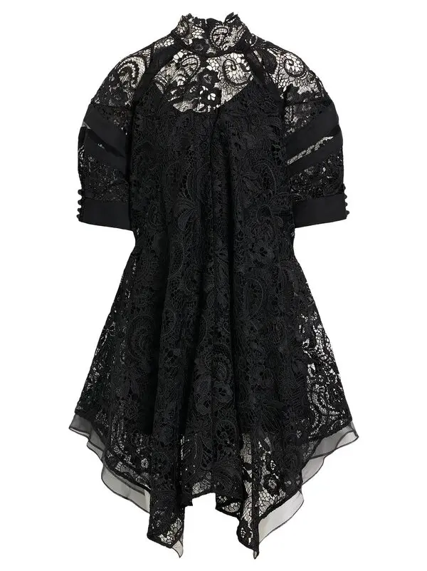 3.1 Phillip Lim Corded Lace And Cotton-twill Dress - Black