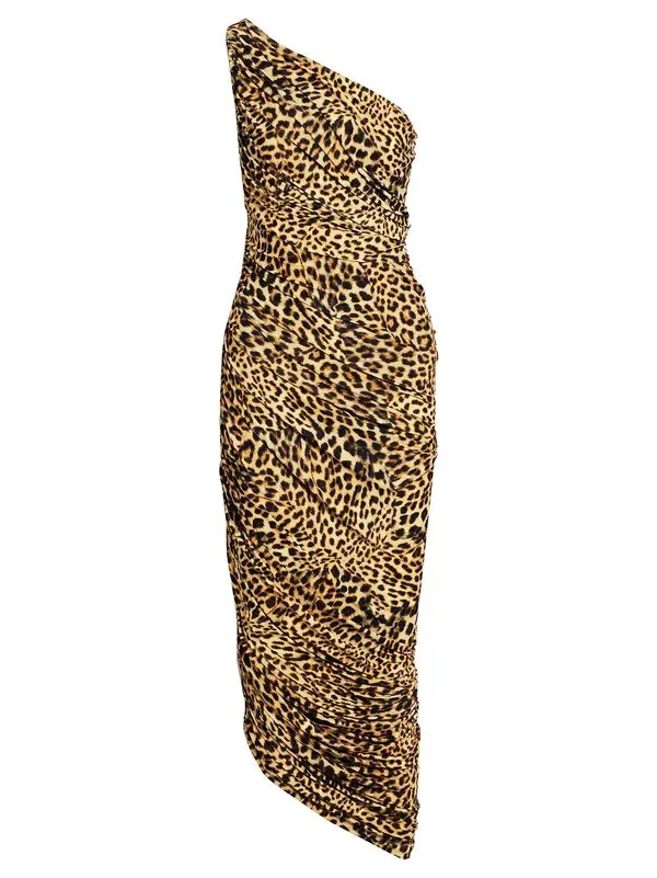 Norma Kamali Diana One-shoulder Leopard-print Midi Dress - Animal Print