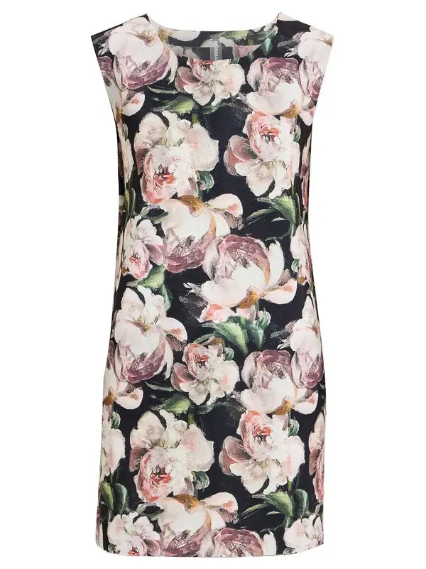 Norma Kamali Floral-print Stretch-jersey Mini Dress - Black