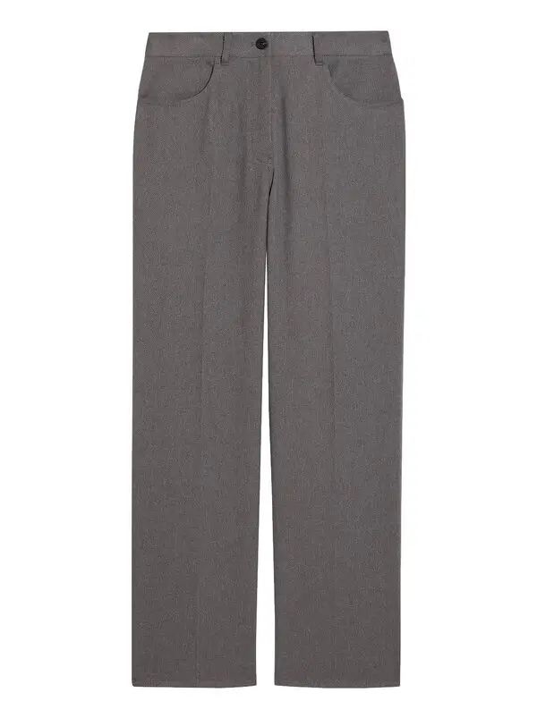 LE17SEPTEMBRE Twill Wide-leg Trousers - Gray