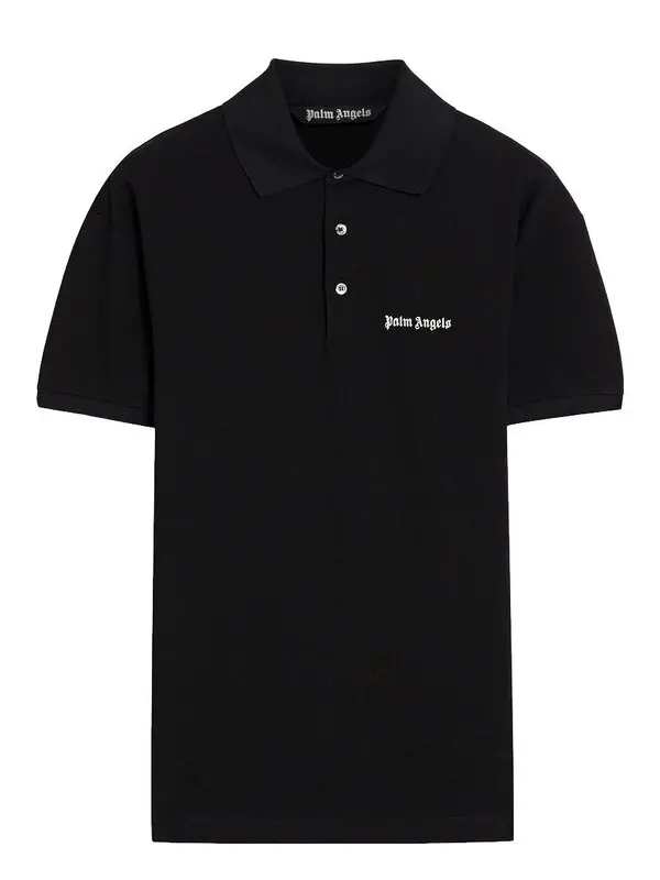 Palm Angels Cottonjersey Polo Shirt - Black