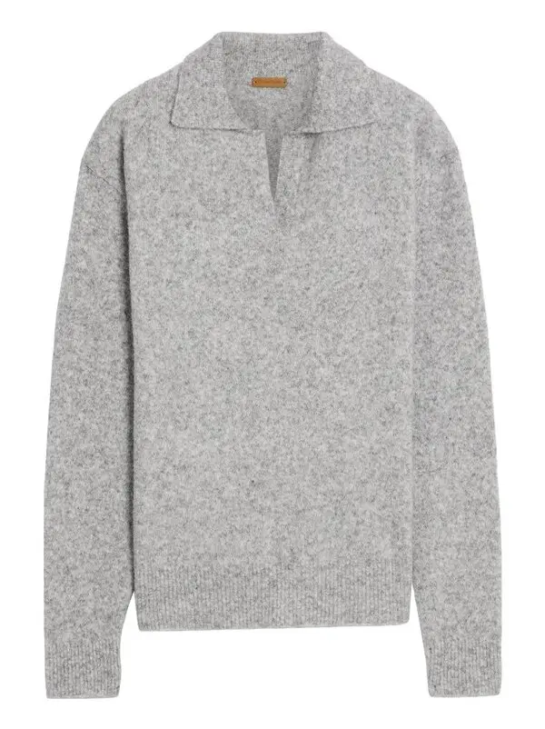 LE17SEPTEMBRE Knitted Polo Sweater - Light Gray