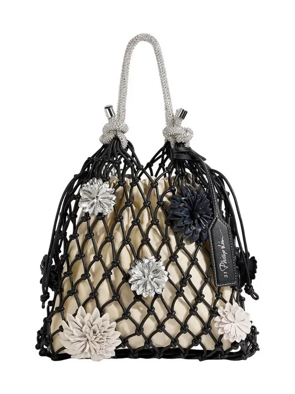 3.1 Phillip Lim Macramé Mini Sac Embellished Leather Tote - Black