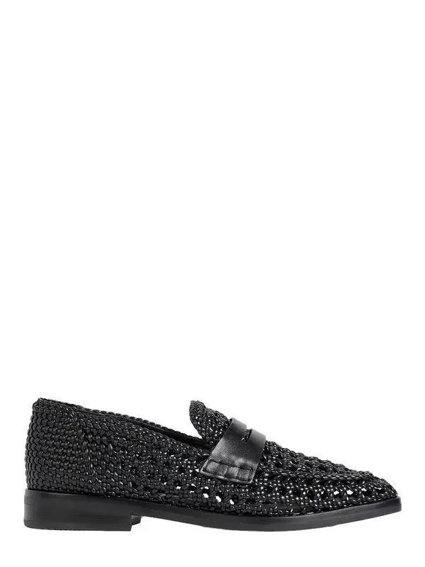 3.1 Phillip Lim Woven Leather Loafers - Black