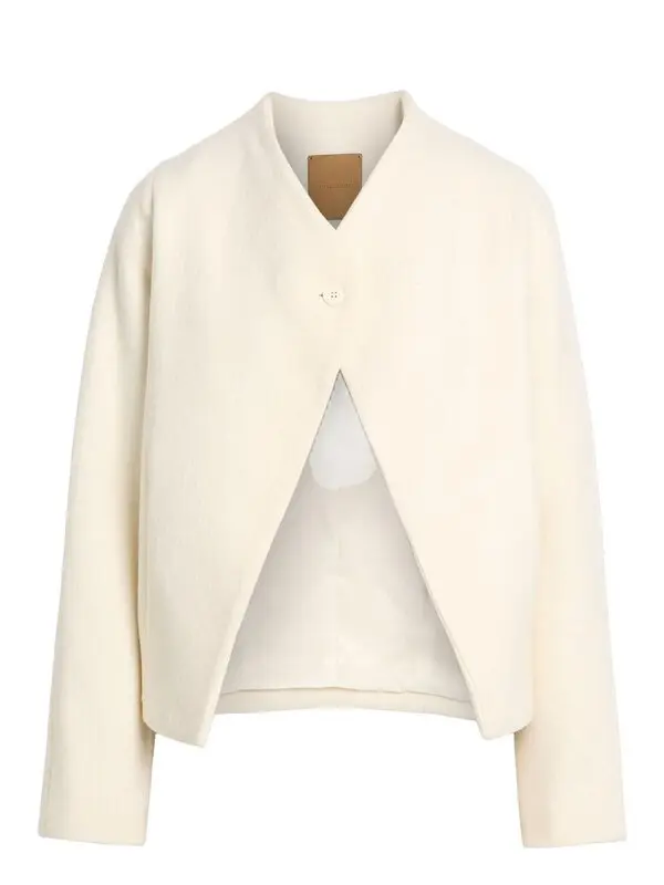 LE17SEPTEMBRE Wool-blend Felt Jacket - Ivory