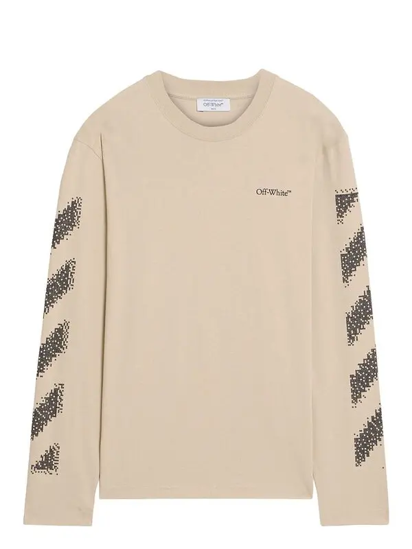 Off-White Printed Cottonjersey Tshirt - Beige