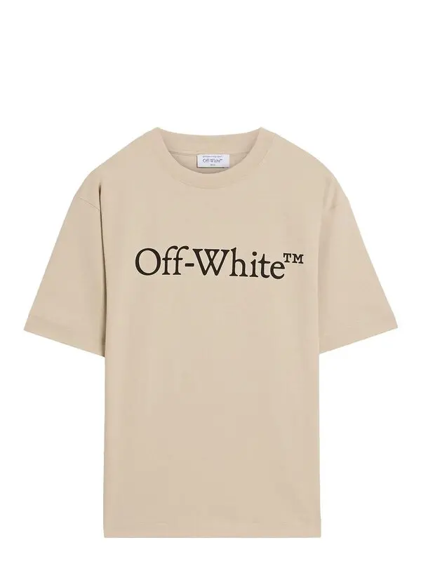 Off-White Printed Cottonjersey Tshirt - Beige