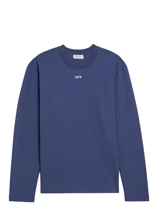 Off-White Printed Cottonjersey Tshirt - Navy