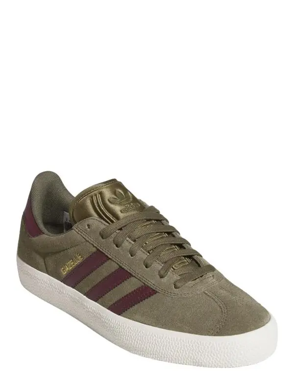 Adidas Gazelle Adv Shoes - Olive Strata / Maroon / Chalk White