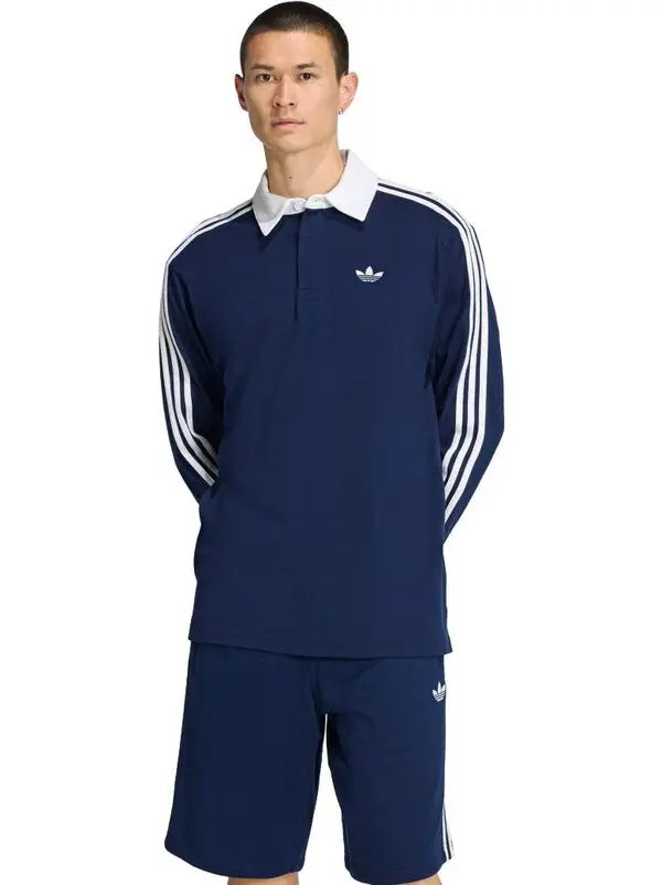 Adidas 3-stripes Rugby Longsleeve Polo - Night Indigo