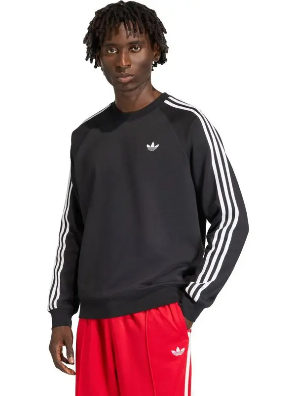 Adidas 3-stripes Crew Sweatshirt - Black