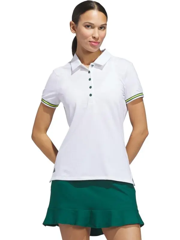 Adidas Ultimate365 Short Sleeve Polo Shirt - White / Collegiate Green