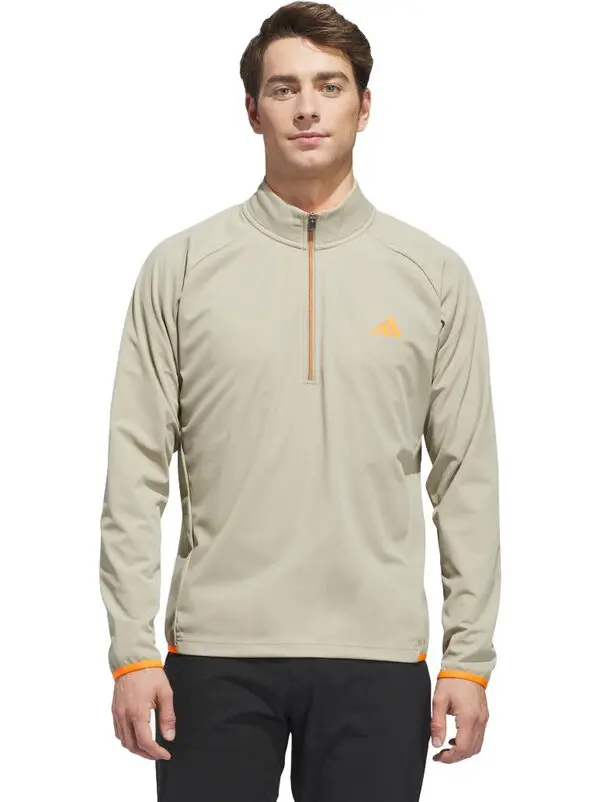 Adidas Ultimate365 Durable Water Repellent Wind Quarter-zip Sweatshirt - Wonder Cargo / Lucid Orange