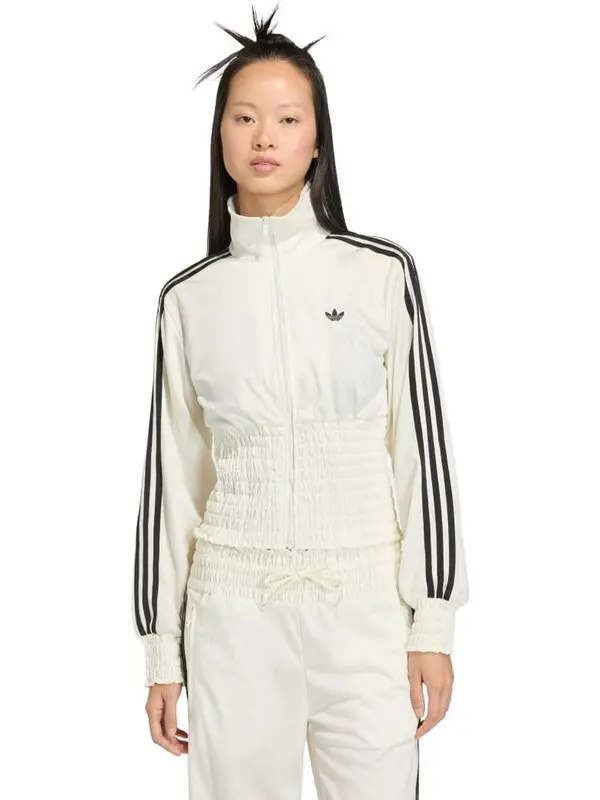 Adidas Smocked Firebird Track Top - Off White