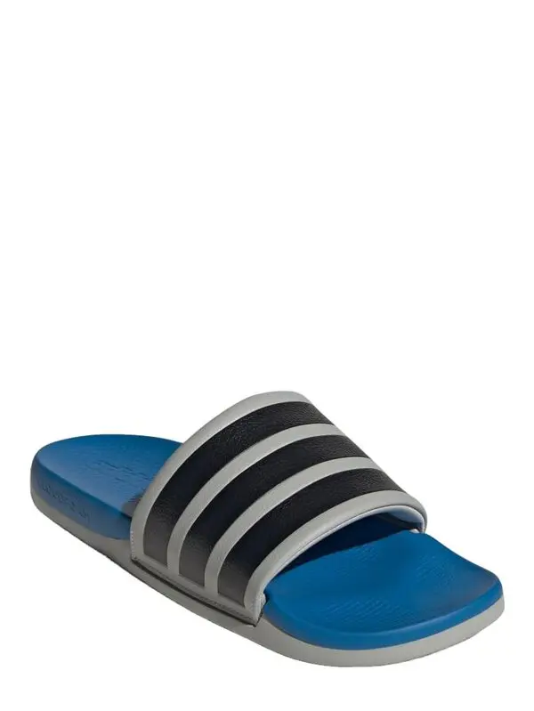 Adidas Adilette Comfort 2.0 Slides - Grey Two / Core Black / Ray Blue