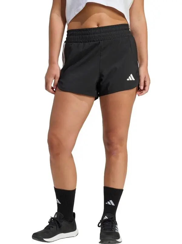 Adidas Pacer Workout Woven High Rise Shorts - Black / White