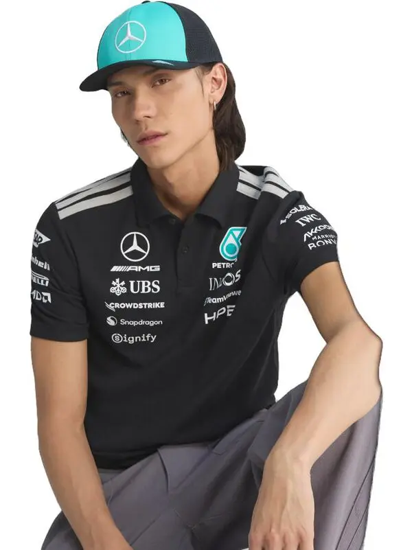 Adidas Mercedes Amg Petronas Formula 1 Team Engineers Polo Shirt - Black