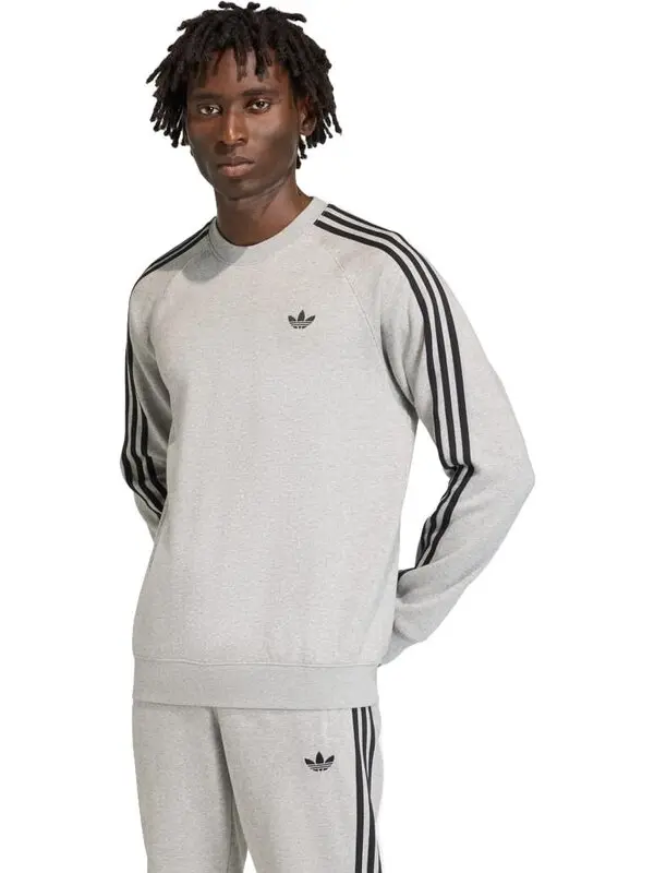 Adidas 3-stripes Crew Sweatshirt - Medium Grey Heather