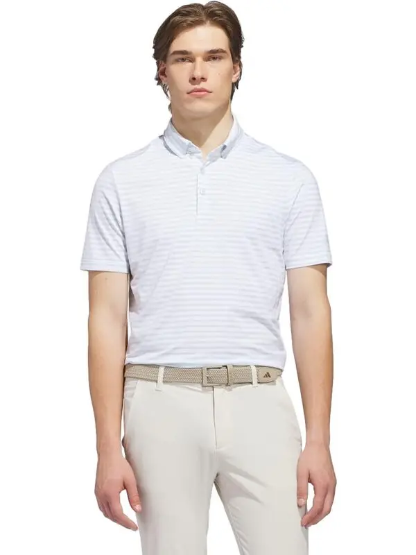 Adidas Ultimate365 Stripe Polo Shirt - White / Crystal Sky
