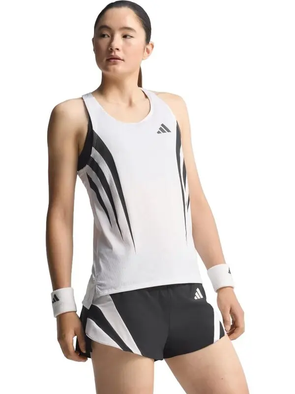 Adidas Adizero Archive Running Singlet - White