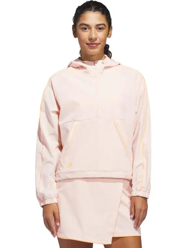 Adidas Ultimate365 Seersucker Quarter-zip Jacket - Blush Pink