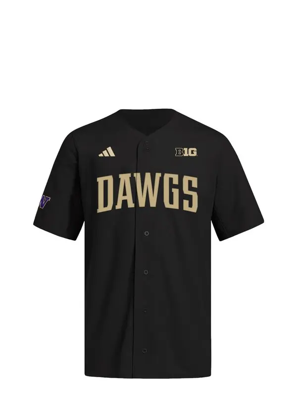 Adidas Washington Full Button Jersey - Black
