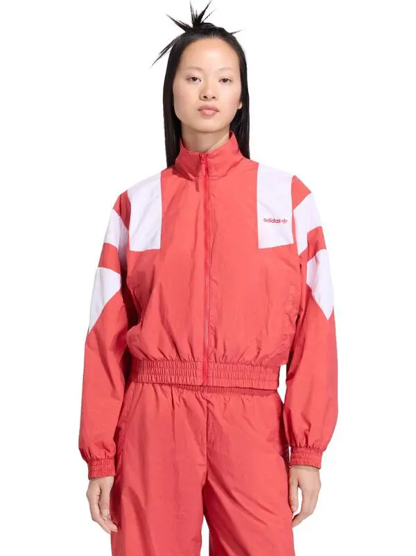Adidas Blocked Washed Zipped Tracktop - Better Scarlet