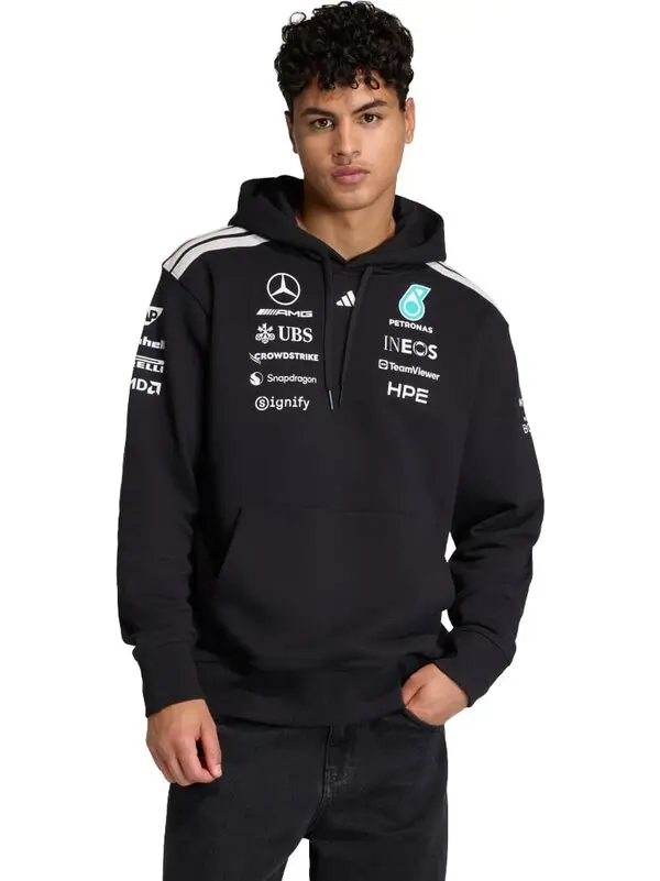 Adidas Mercedes-amg Petronas Formula 1 Team Driver Hooded Sweatshirt - Black