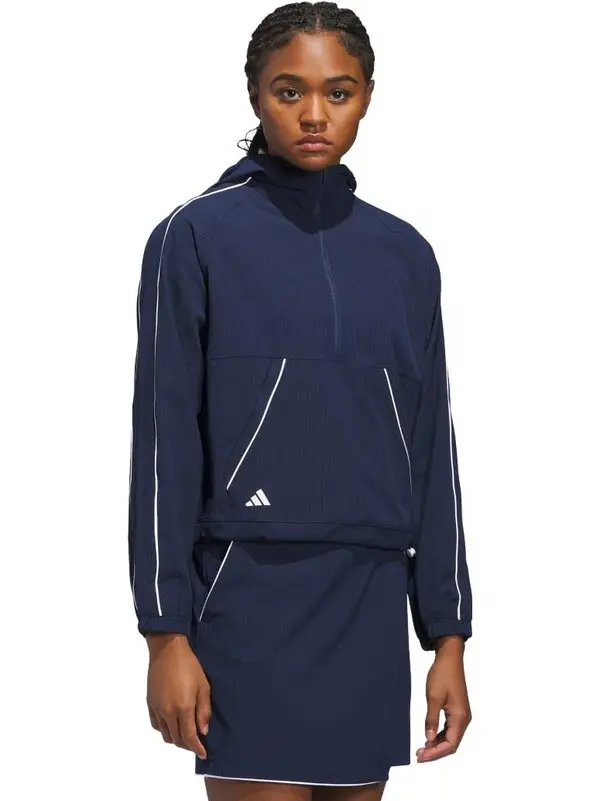Adidas Ultimate365 Seersucker Quarter-zip Jacket - Collegiate Navy