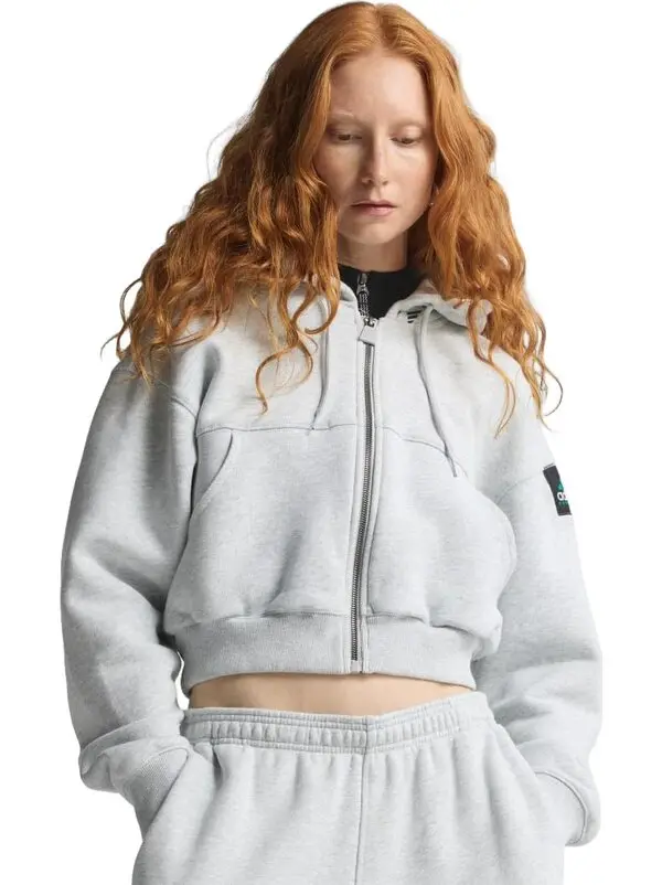 Adidas Equipment Cropped Hoodie - Light Solid Grey