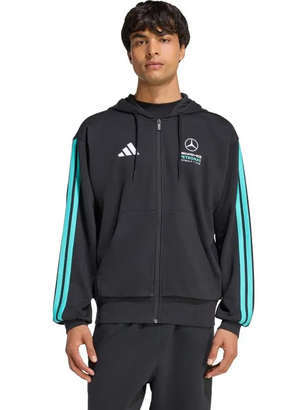 Adidas Mercedes-amg Petronas Formula 1 Team Full Zip Hoody - Black / Semi Mint Rush