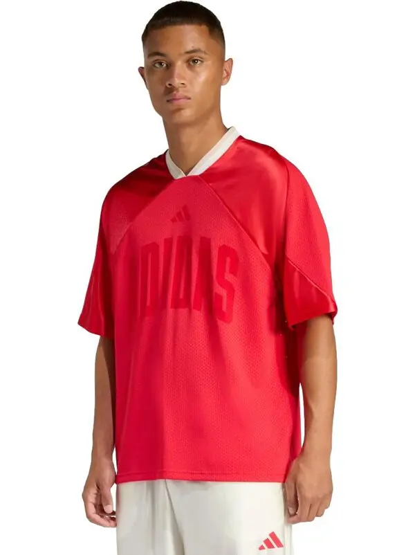 Adidas Stadium Graphic Mesh Tee Pure Ruby - Pure Ruby / Off White / Crystal Linen